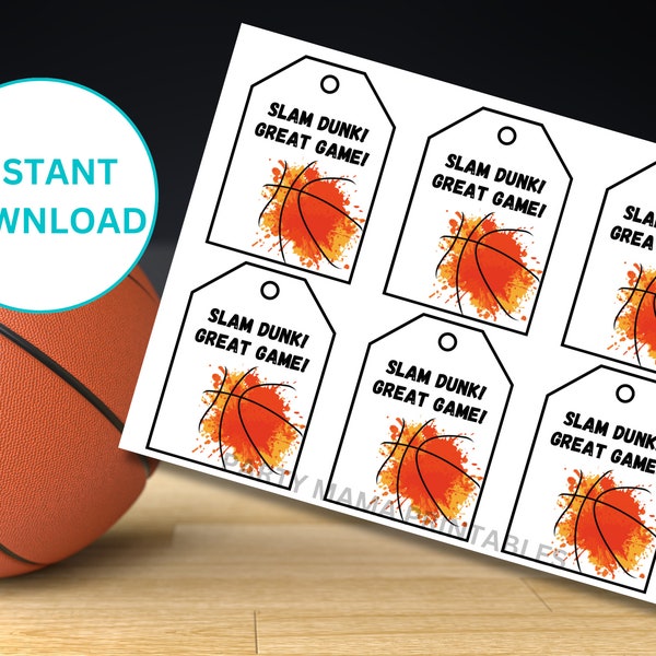 Basketball Treat Tags - Etsy