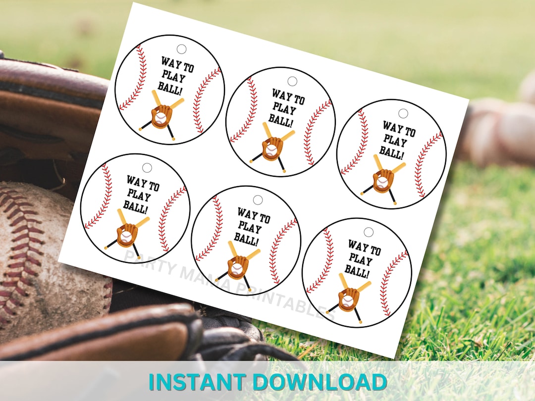 Printable Baseball Snack Tags, Baseball Treat Tags, Baseball Team Tags ...