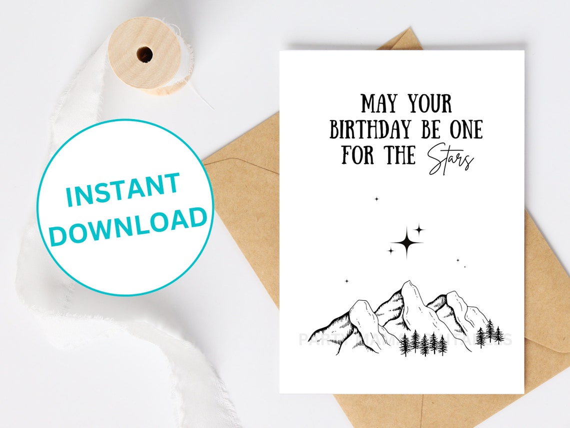 Printable Stars Birthday Card, ACOTAR Birthday Card, Velaris Birthday ...