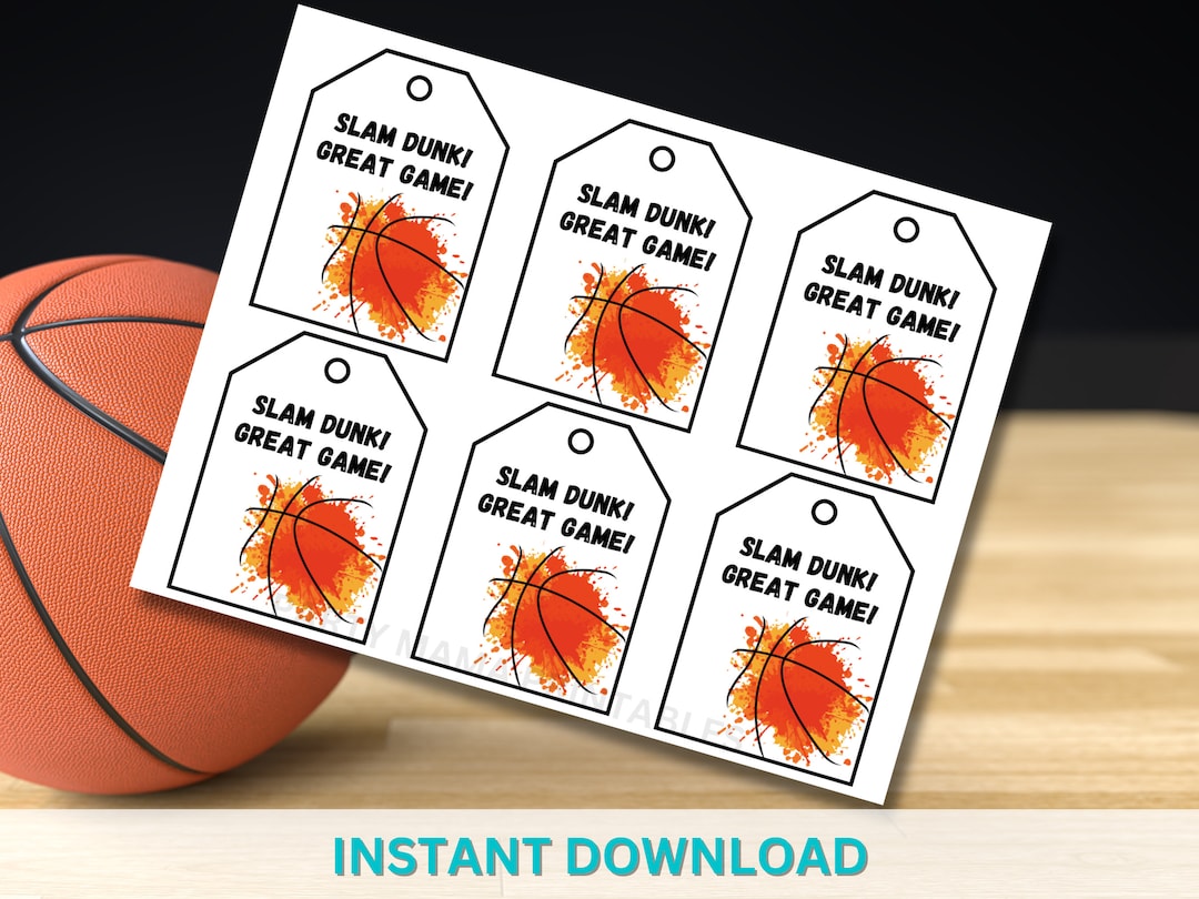Printable Basketball Snack Tags, Basketball Team Tags, Basketball Treat ...