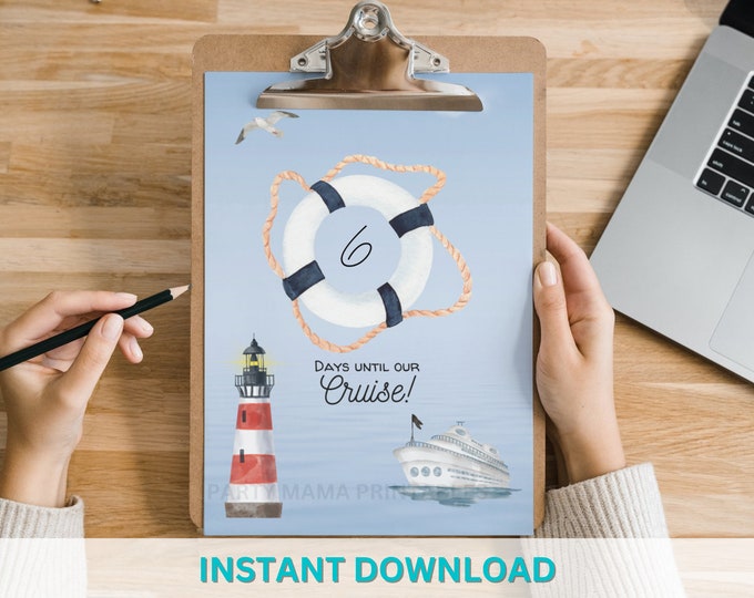 Cruise Countdown, Printable Cruise Countdown, Cruise Tracker, Cruise ...