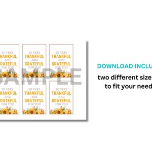 Printable Thankful Gift Tag Thanksgiving Tag Grateful for You Gift Tag ...