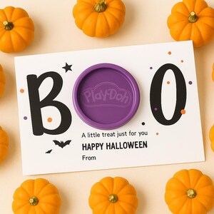 Halloween Playdough Favor Card: Printable Boo Design (instant Download ...