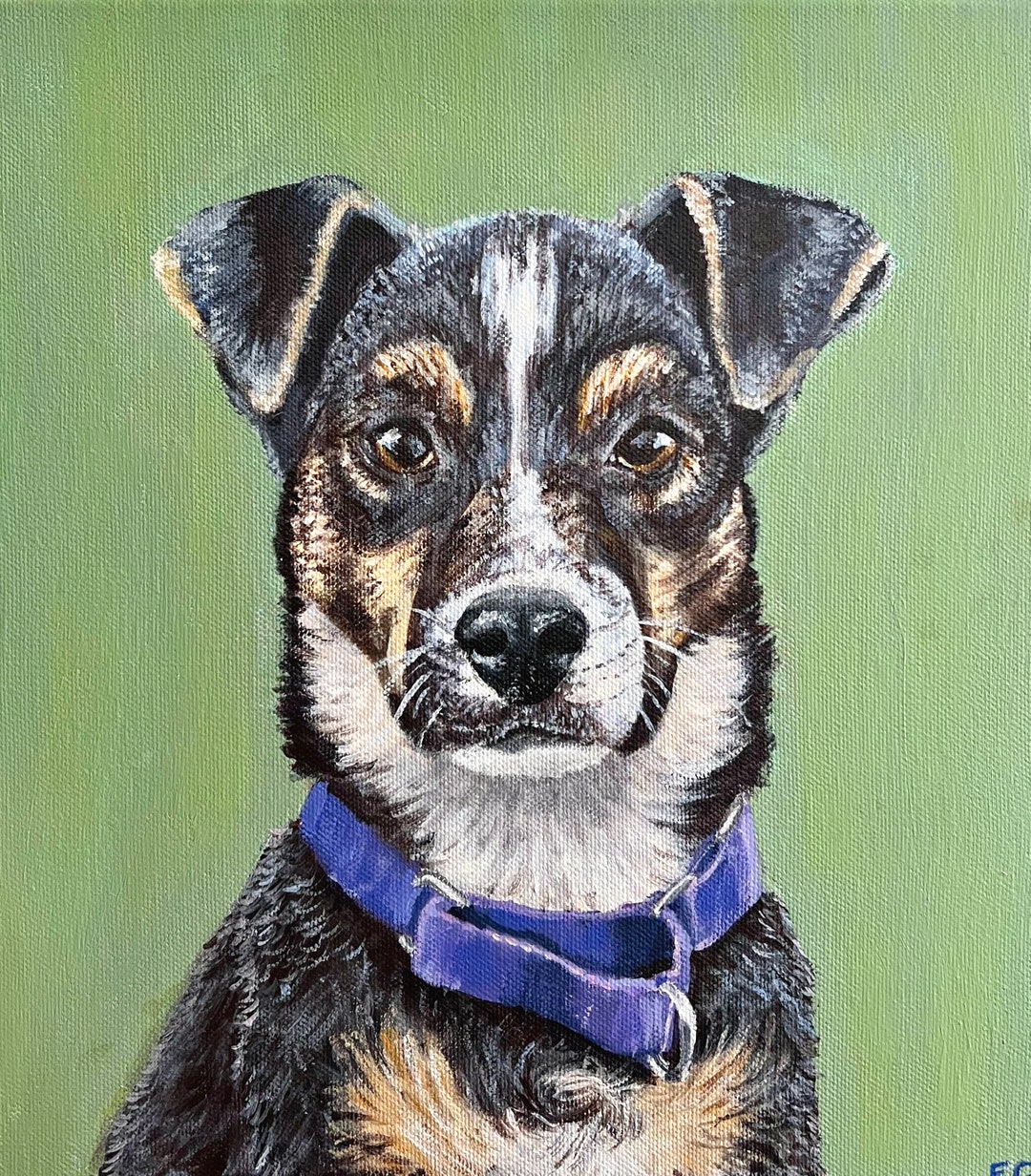 Custom Hand Painted Acrylic Pet Portrait on Wood Panel | Personalized ...