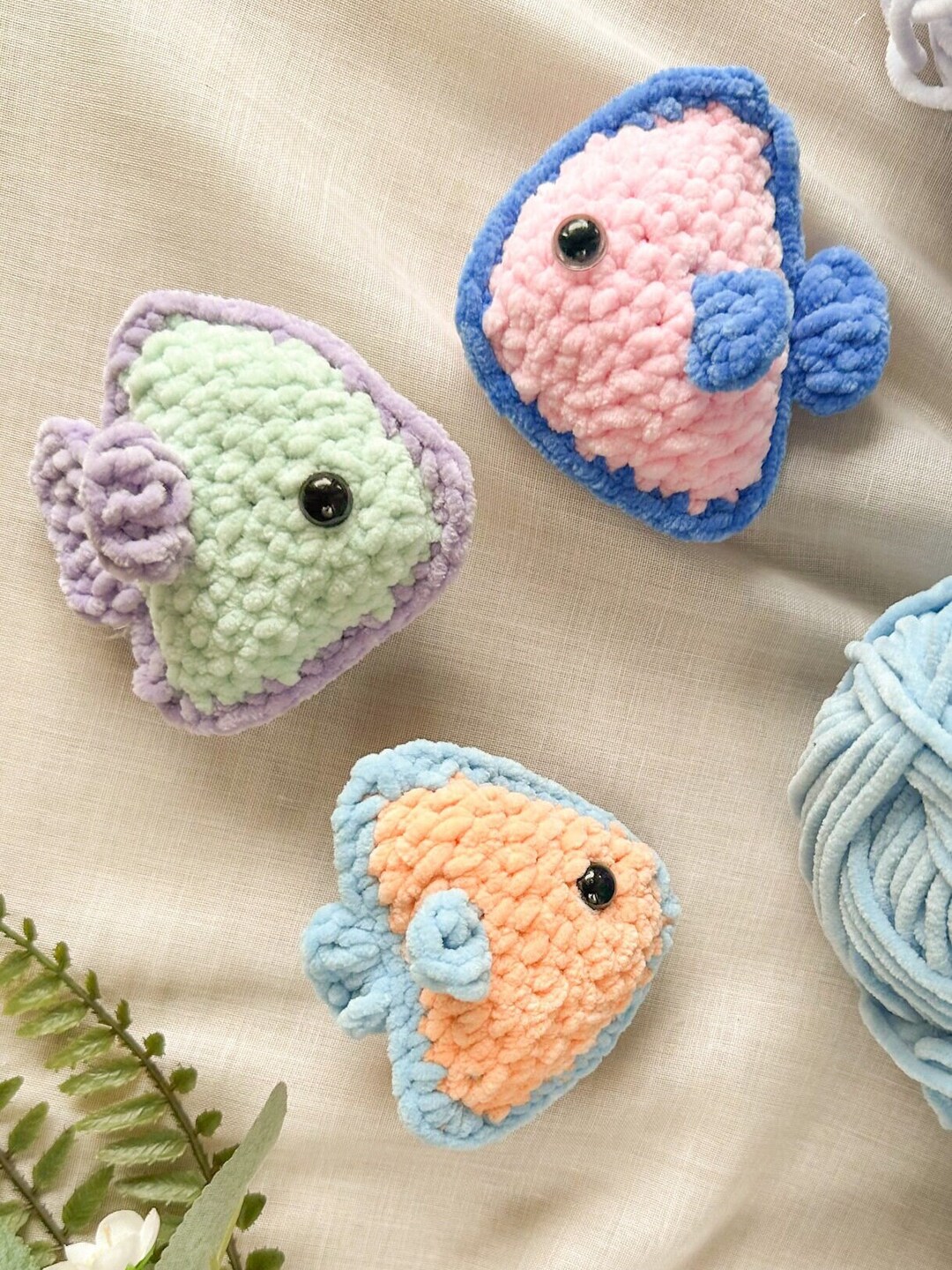 Colorful Fish Crackers Crochet Pattern Easy Crochet Fish Pattern Amigurumi PDF Tutorial DIY ...