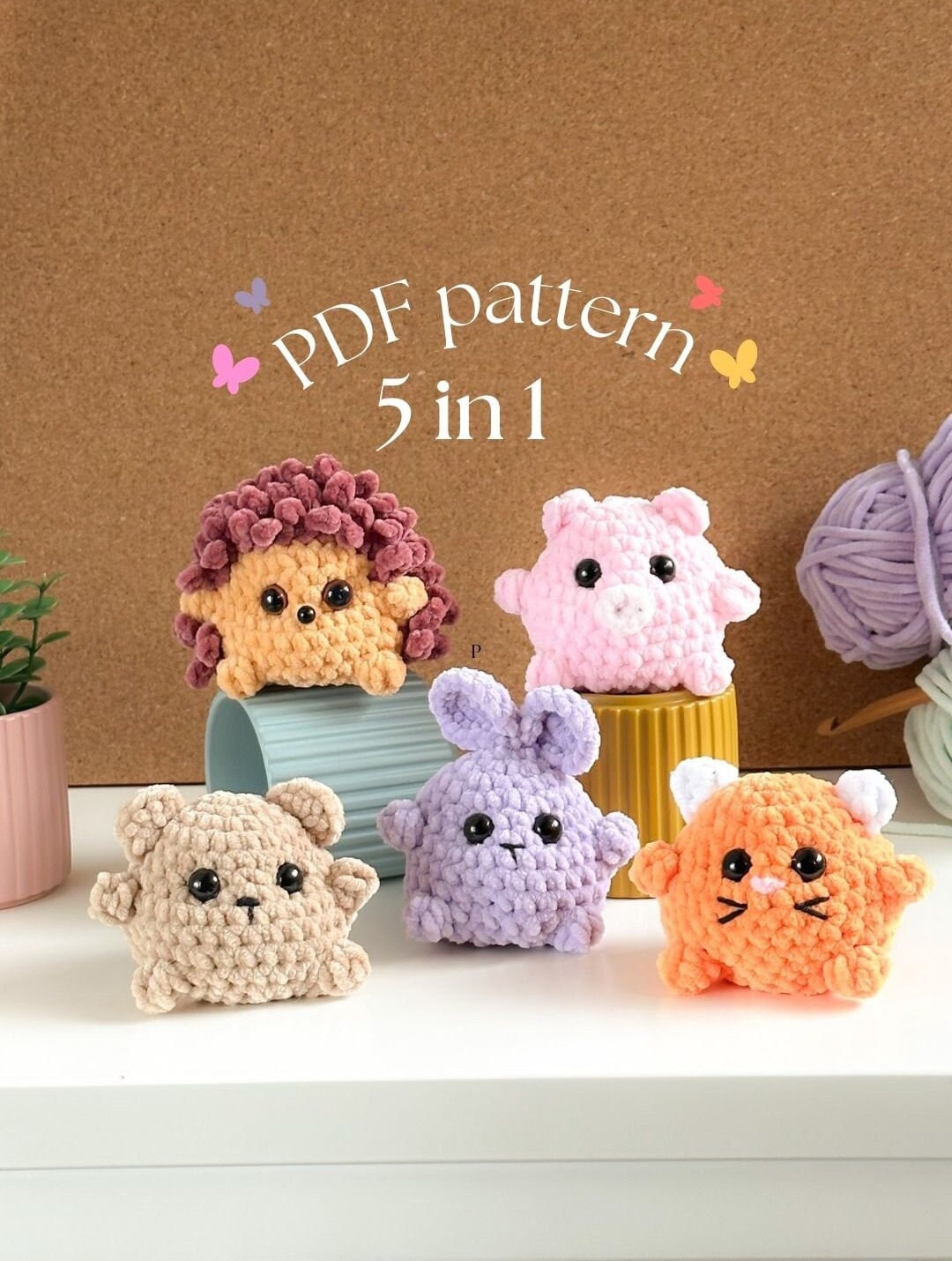 No Sew Amigurumi Crochet Patterns: Mini Animal Bundle (PDF Pattern) - Etsy