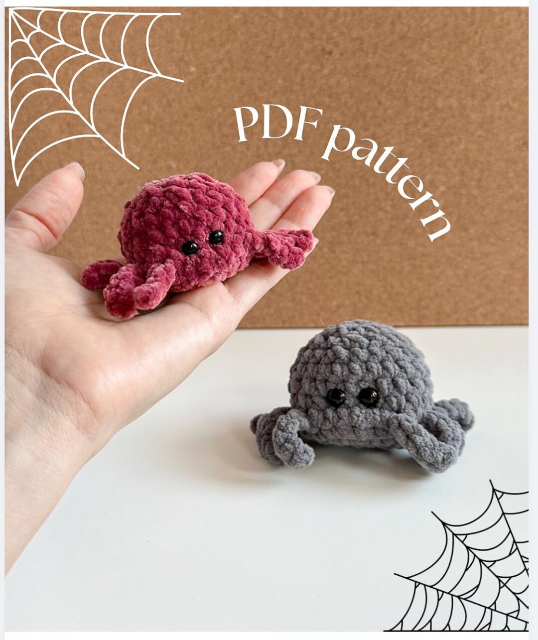No Sew Spider Crochet Pattern, Spider Amigurumi Pattern, Crochet ...