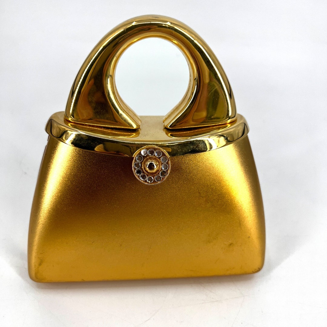 Nordstrom Gold Metal Vintage Hard Shell Evening Bag With Chain - Etsy