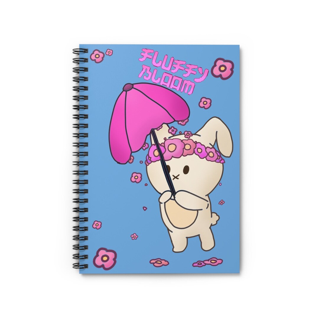 Fluffy Bloom Spiral Notebook With Japanese Writing Style, Sakura Flower ...