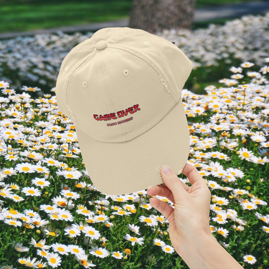 GAME OVER HAT in Pixel Art With Japanese Writing Style, Vintage Hat for ...