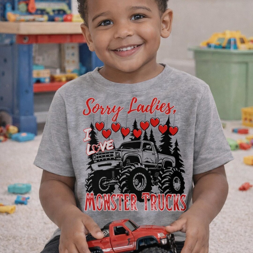 Sorry Ladies I Love Monster Trucks Kids Valentine Graphic - Etsy