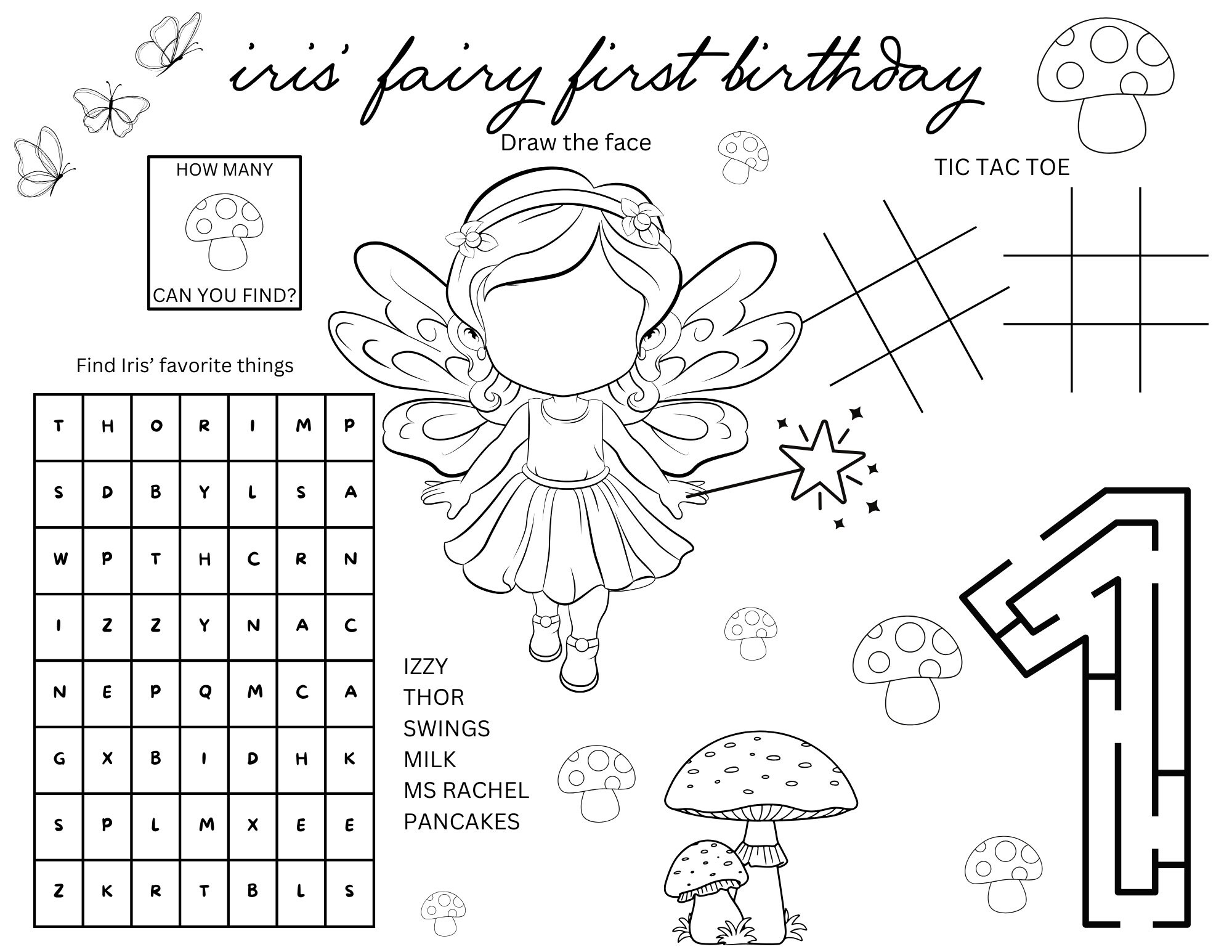 Birthday Activity Printable, Coloring Sheet - Etsy