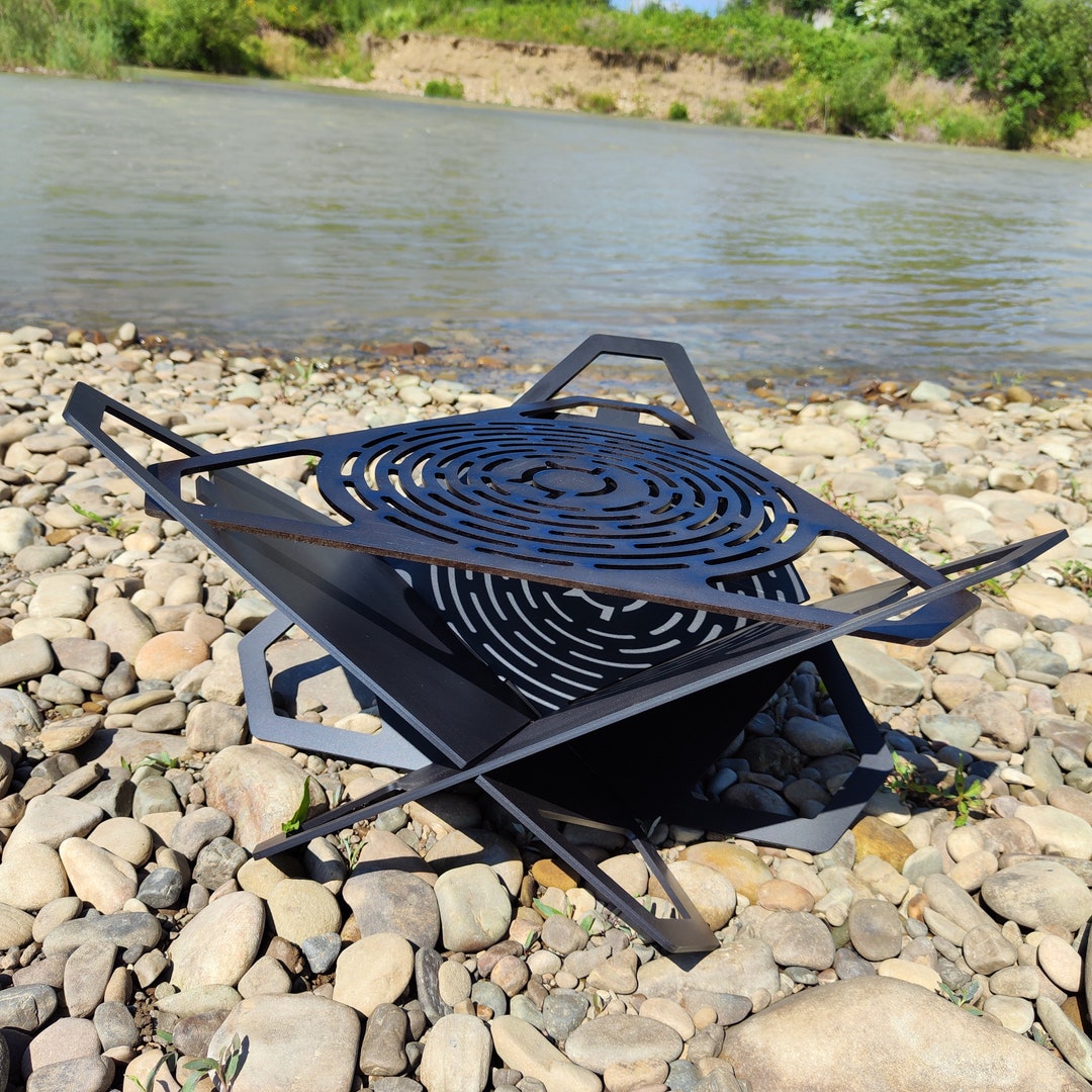 Triangular Fire Pit Camping Fire Pit Fire Pit BBQ Grill - Etsy