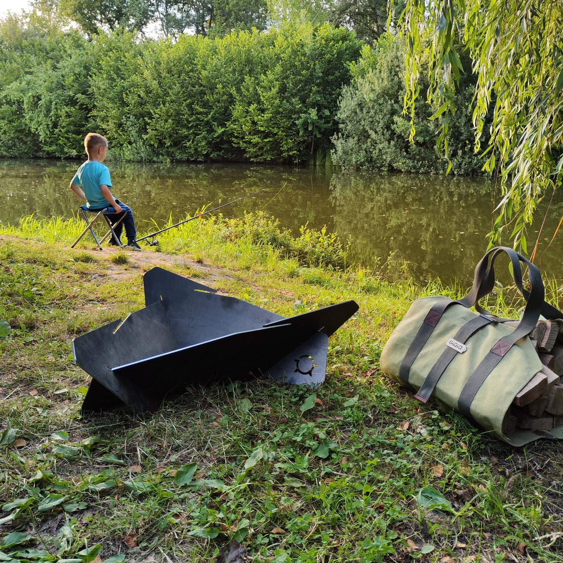 Portable Fire Pit Bowl Trapezoid Shape Fire Pit Camping Fire Pit - Etsy