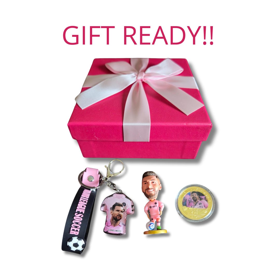 Lionel Messi Inter Miami Gift Gift Box With Miniature, Keychain and ...