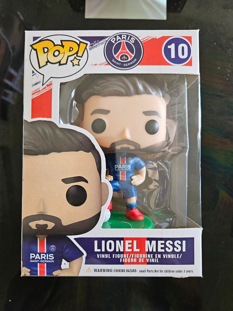 Lionel Messi Funko Pop Model PSG with Green Support Base, Doll in ...