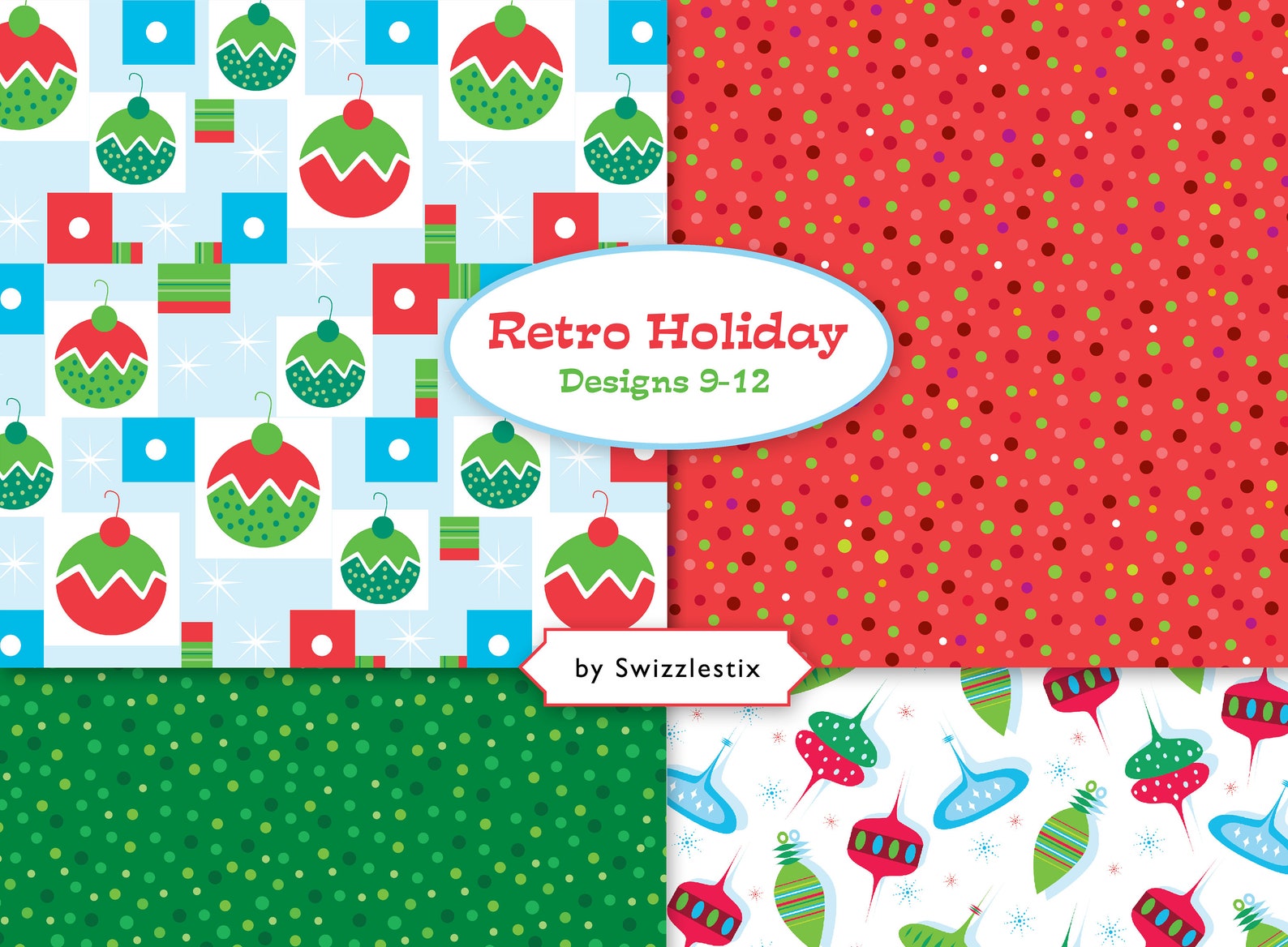 Retro Holiday Paper, Digital Retro Paper, Printable Digital Paper ...