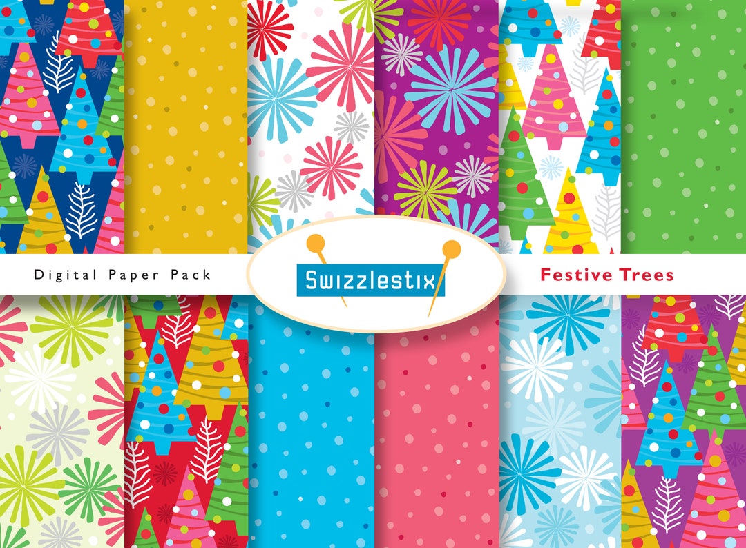 Christmas Digital Paper, Holiday Scrapbook Paper, Holiday Digital Paper ...