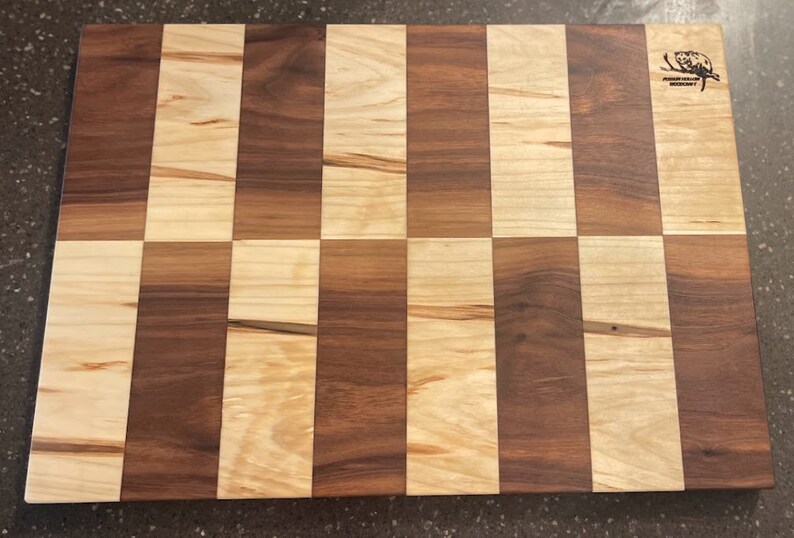 Walnut and Ambrosia Maple Checkerboard Pattern Charcuterie Board - Etsy