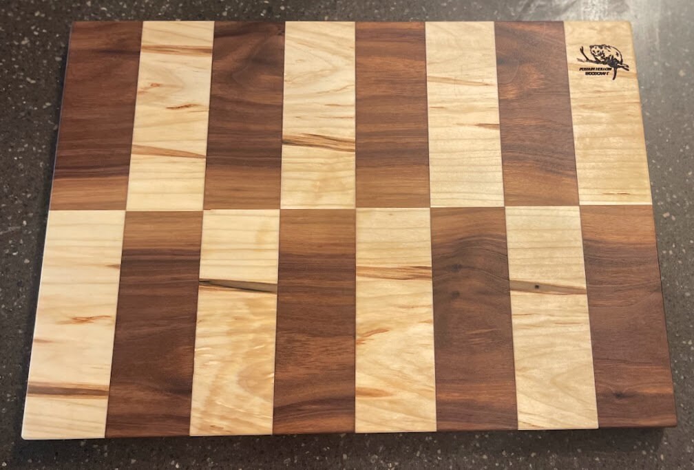 Walnut and Ambrosia Maple Checkerboard Pattern Charcuterie Board - Etsy