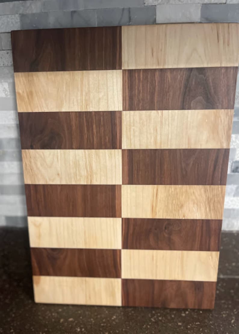 Walnut and Ambrosia Maple Checkerboard Pattern Charcuterie Board - Etsy