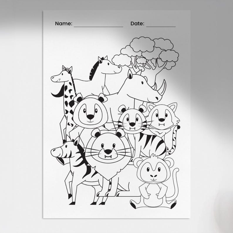 Printable Animal Finger Puppet Coloring Page Activity - Etsy