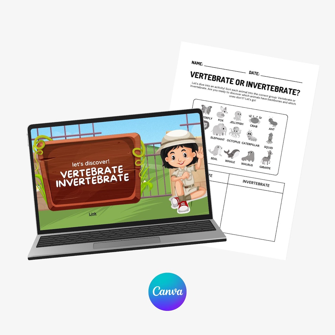 Vertebrate and Invertebrate - Printable Canva Presentation Template and ...