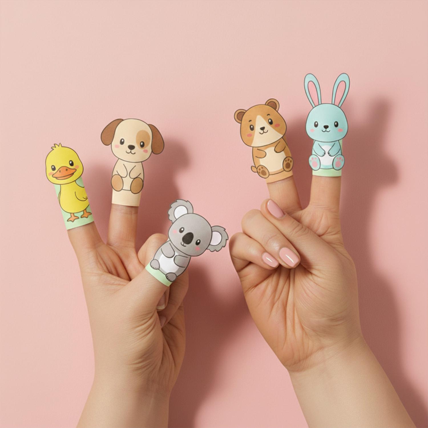 Printable Animal Finger Puppet Coloring Page Activity - Etsy