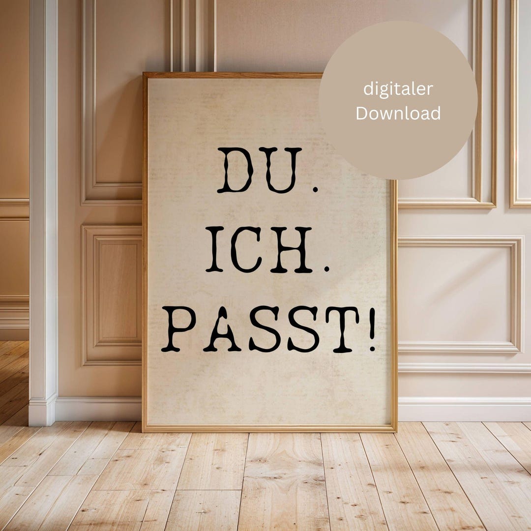 Poster Living Room "du Ich", Poster Sayings German, Poster Black and ...