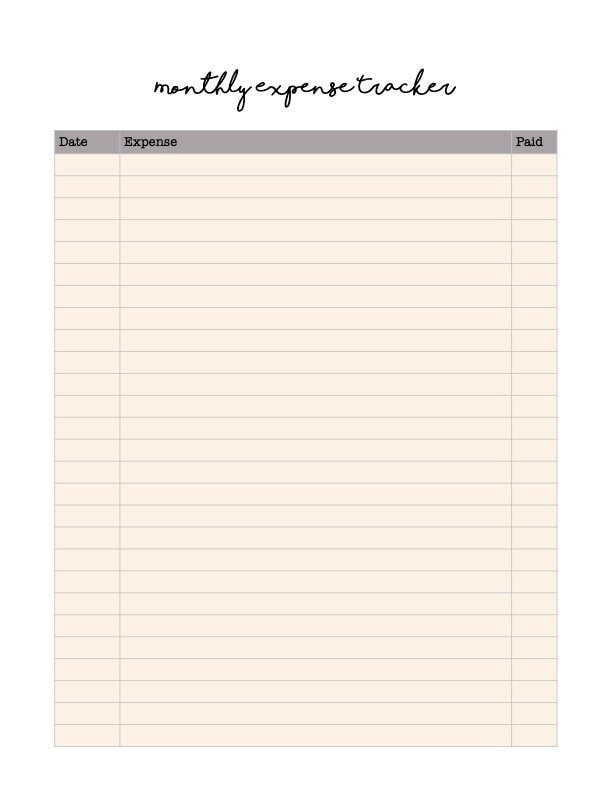 Monthly Expense Tracker Printable - Etsy