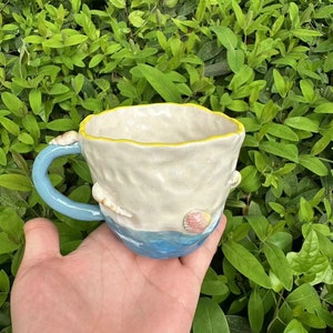 Beach Snail Coffee Cup, Handmade Ceramic, Cocktail Cup, Shell Water Cup ...