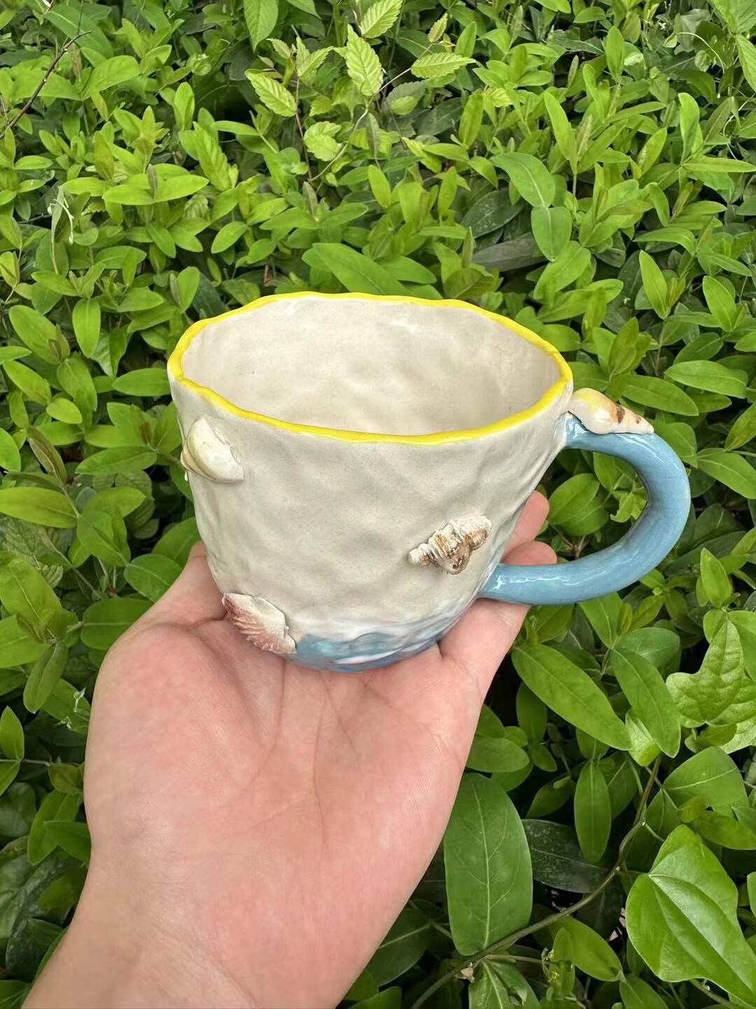 Beach Snail Coffee Cup, Handmade Ceramic, Cocktail Cup, Shell Water Cup ...