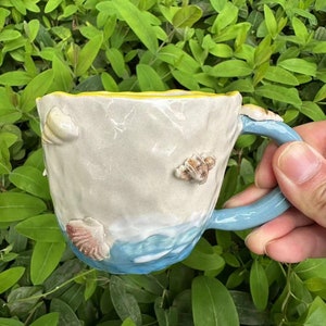 Beach Snail Coffee Cup, Handmade Ceramic, Cocktail Cup, Shell Water Cup ...