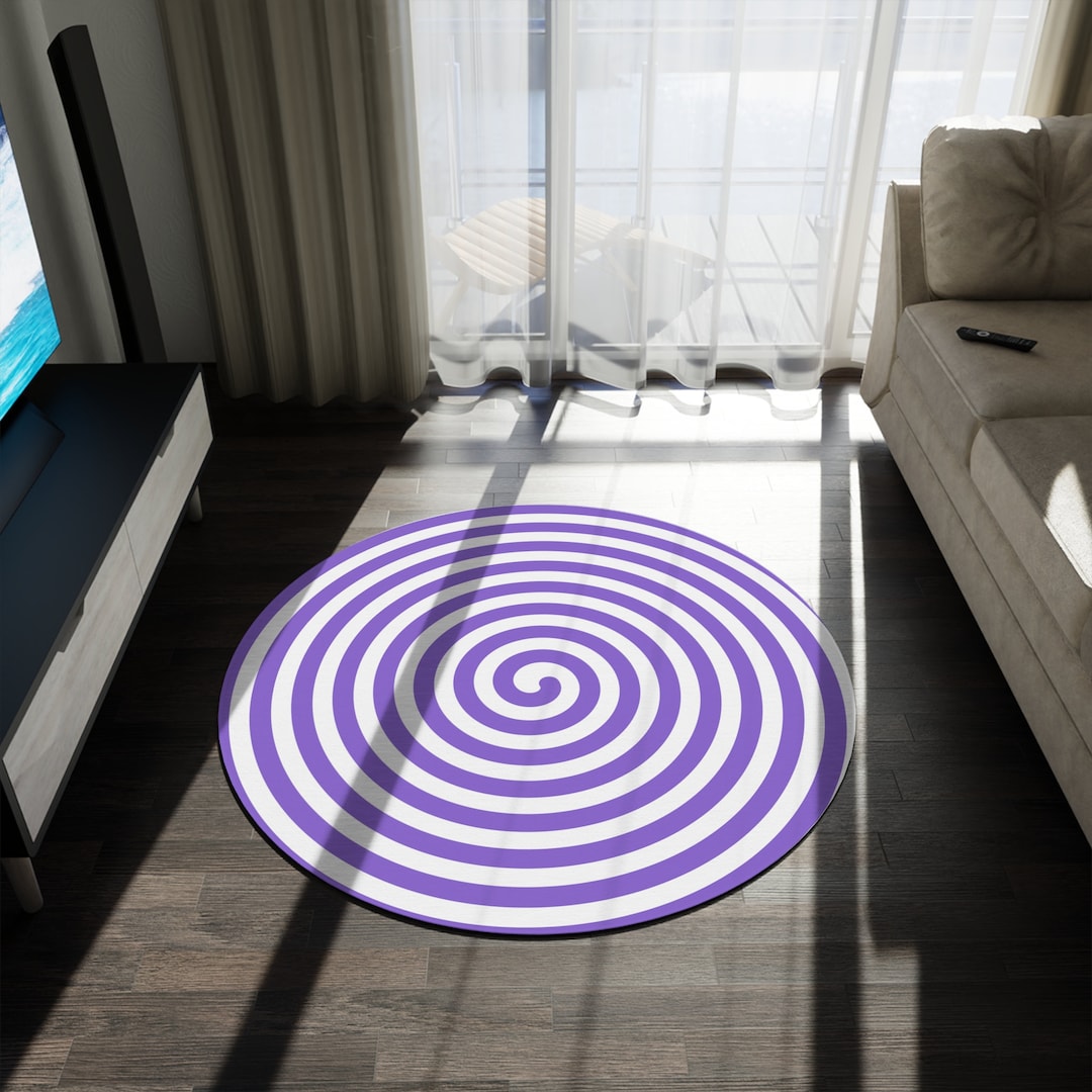 Purple Spiral Round Rug - Etsy