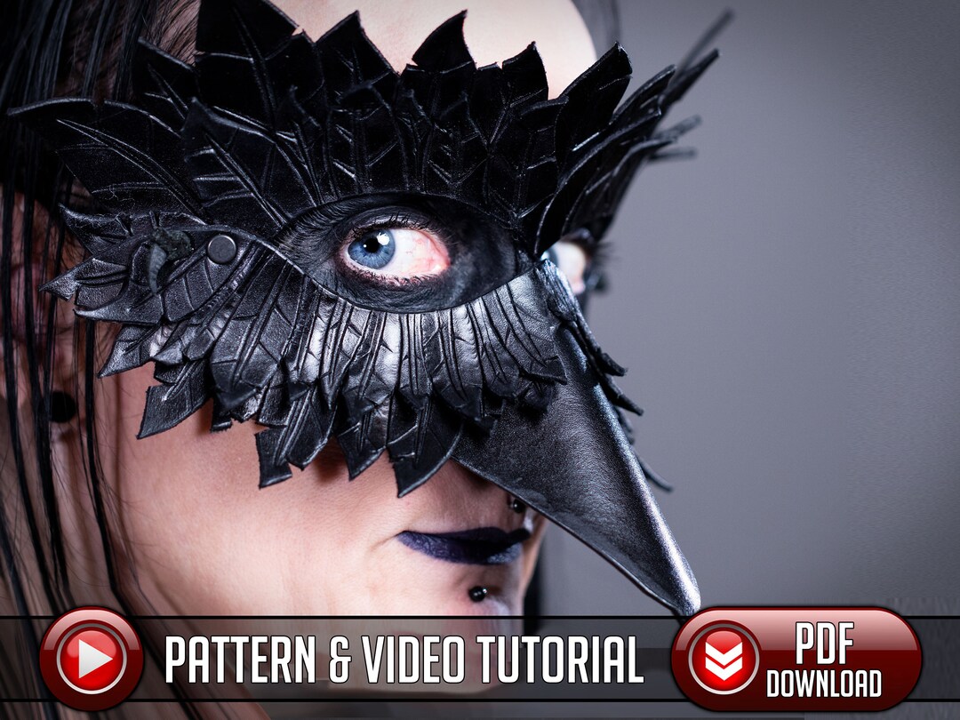 Leather Raven Mask Pattern / Bird Mask Pattern / Digital Download - PDF ...