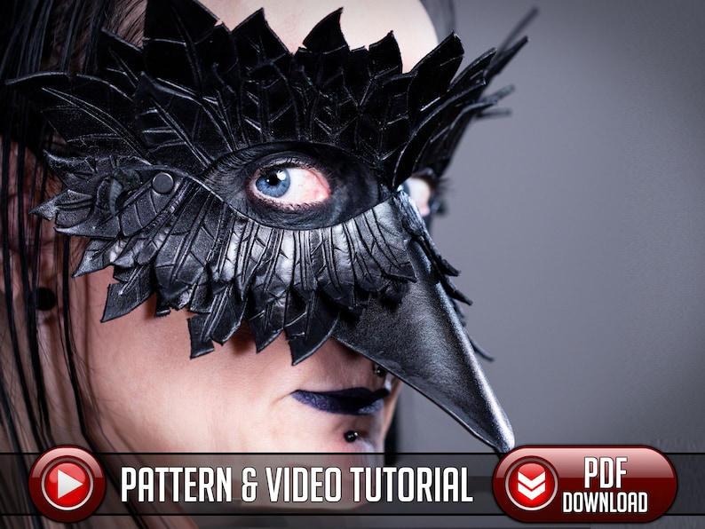 Leather Raven Mask Pattern / Bird Mask Pattern / Digital Download - PDF ...
