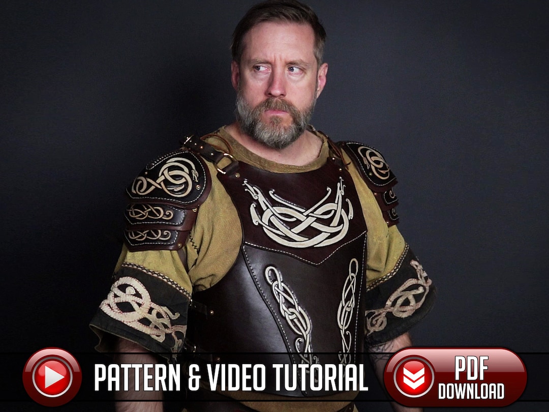 Leather Breastplate Pattern - Cuirass - Viking Serpent Knotwork - PDF ...