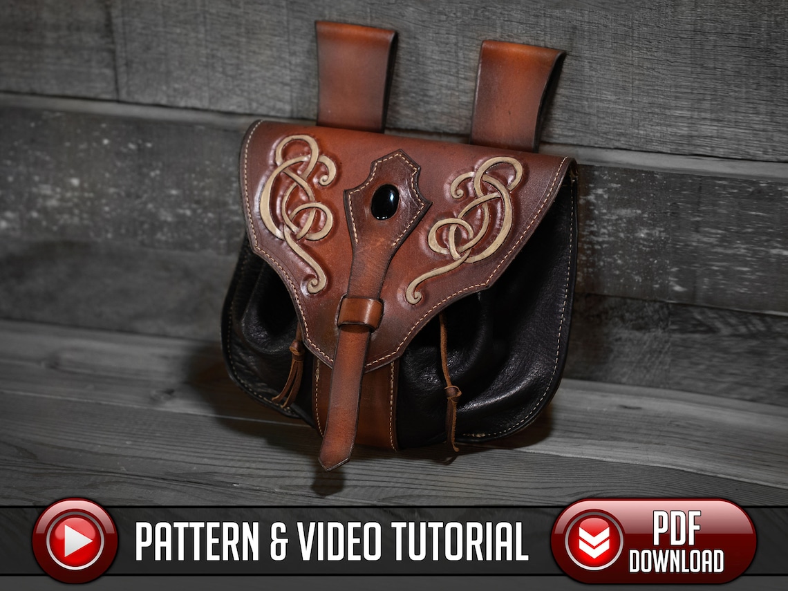 Leather Medieval Pouch Pattern / Digtial Download / Knotwork | Etsy