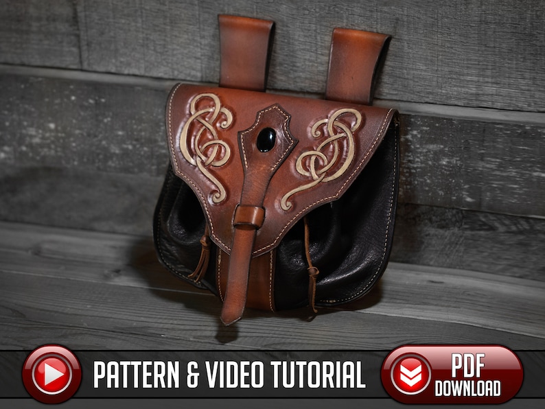 Leather Medieval Pouch Pattern / Digtial Download / Knotwork - Etsy