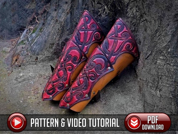 Dragon Warrior Vambrace Pattern Leather Armor Viking | Etsy