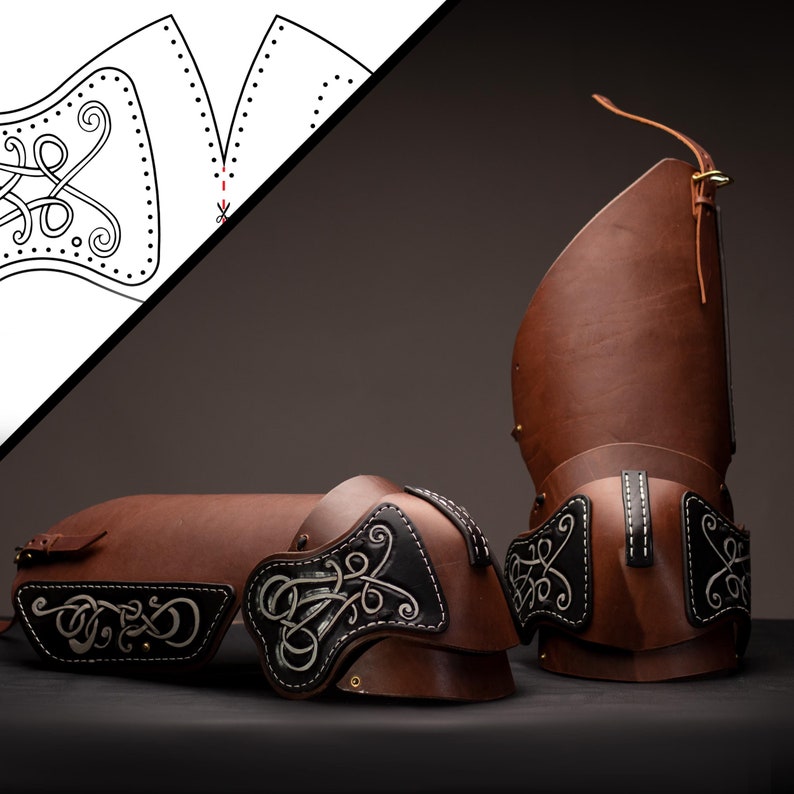 Leg Armor Pattern Leather Armor Viking Knotwork | Etsy