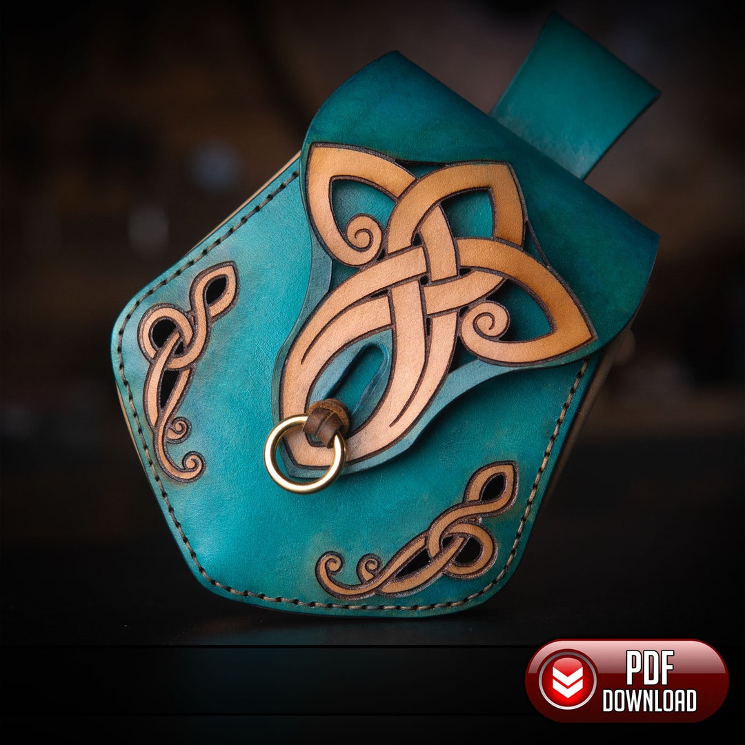 Fantasy Leather Pouch Pattern 2 - Viking / Celtic Knotwork - PDF SVG ...