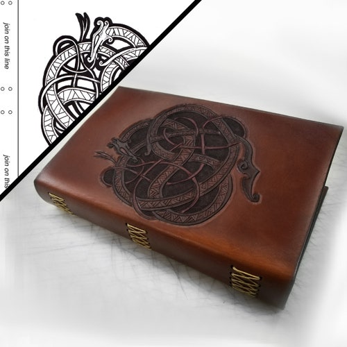 Leather Book Pattern / Viking Serpent / Digital Download | Etsy