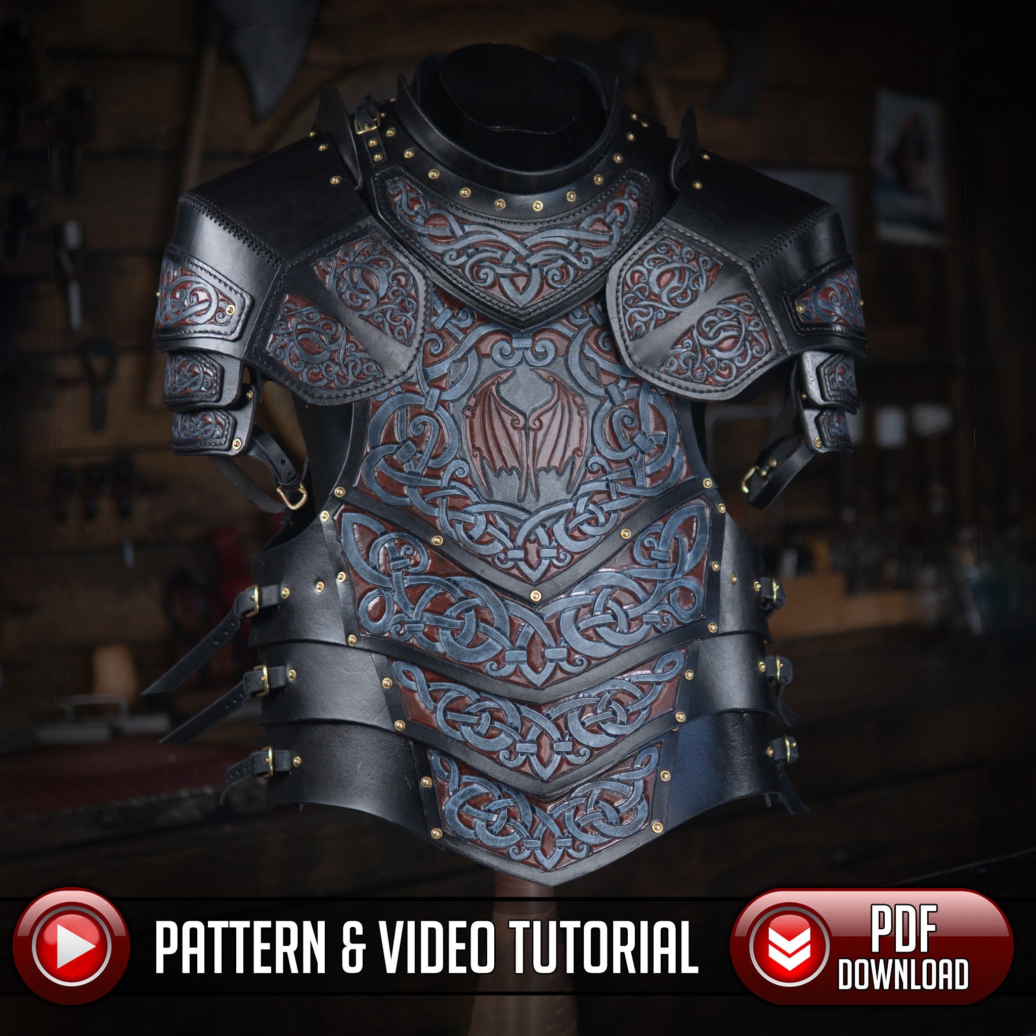 Gorget Armor Pattern / Neck Armor - Viking Art - Leather Armor - PDF ...