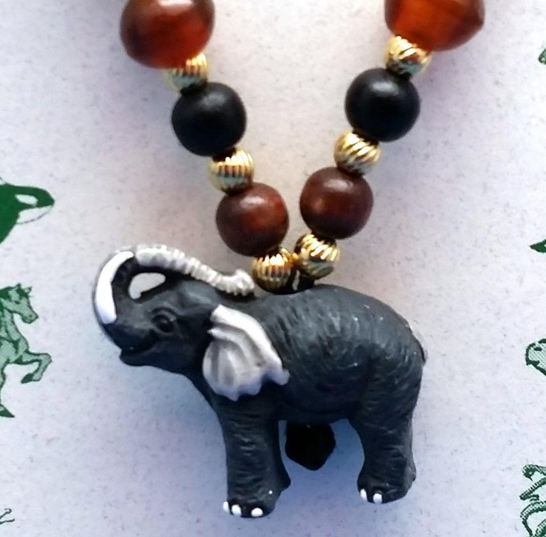 ELEPHANT NECKLACE Zoo Safari Trunk BOGO African Asian Ivory Supports ...