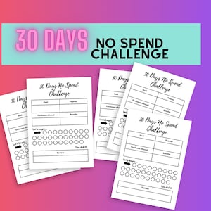 30 Days No Spend Challenge Printable No Spend Tracker No Spend Month ...