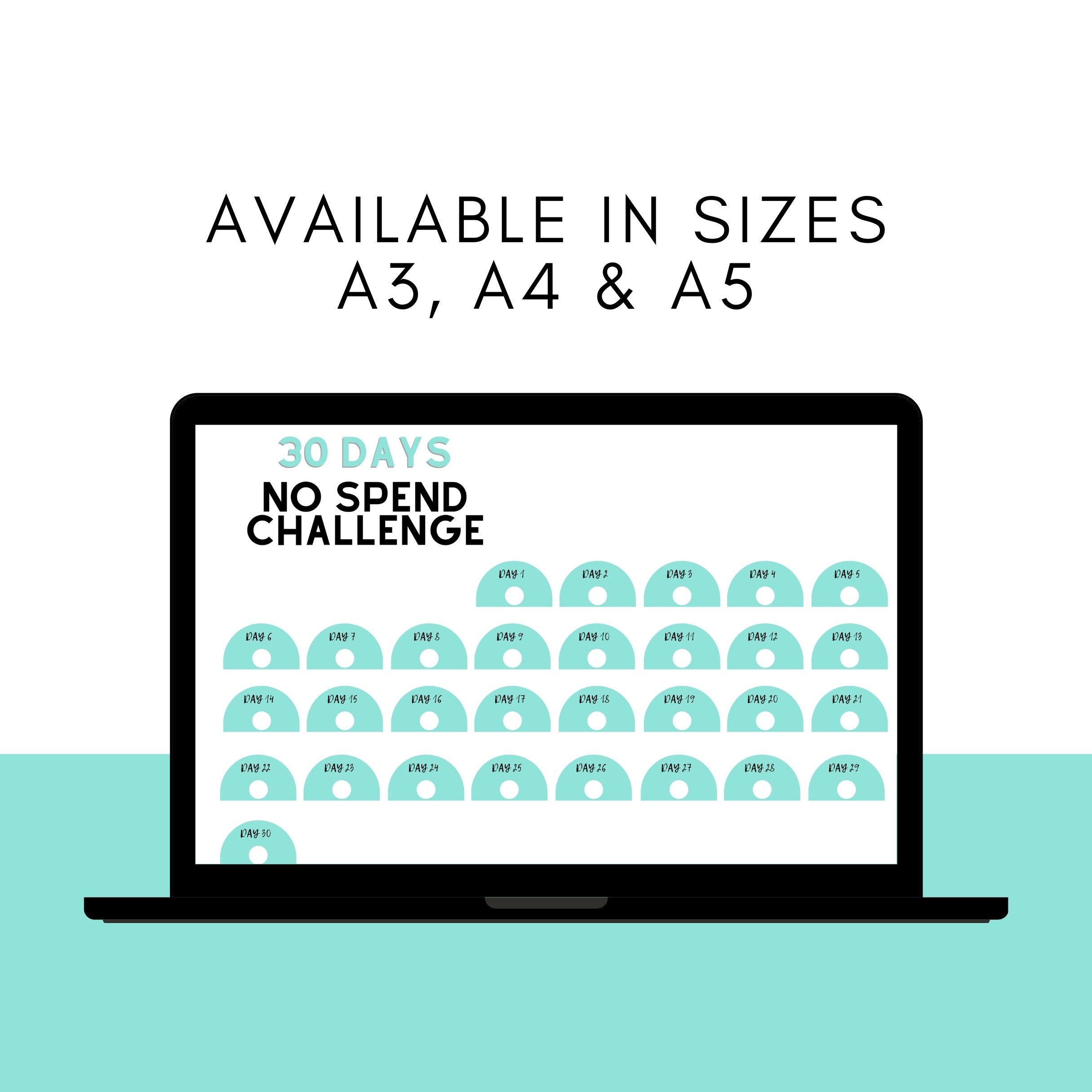 30 Days No Spend Challenge Printable No Spend Tracker No Spend Month ...