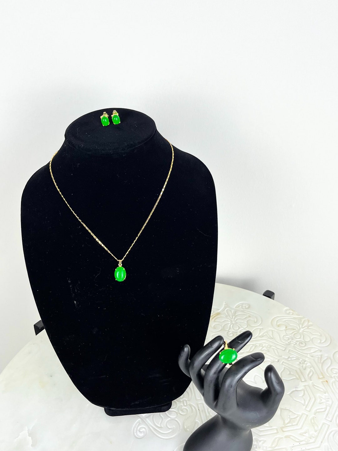 Jade Jewelry Set - Etsy