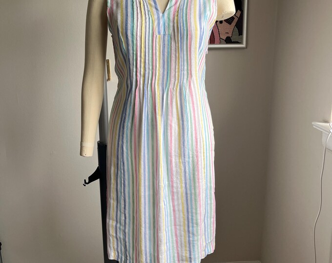 1980s Rainbow Striped Pintuck Summer Dress - Etsy