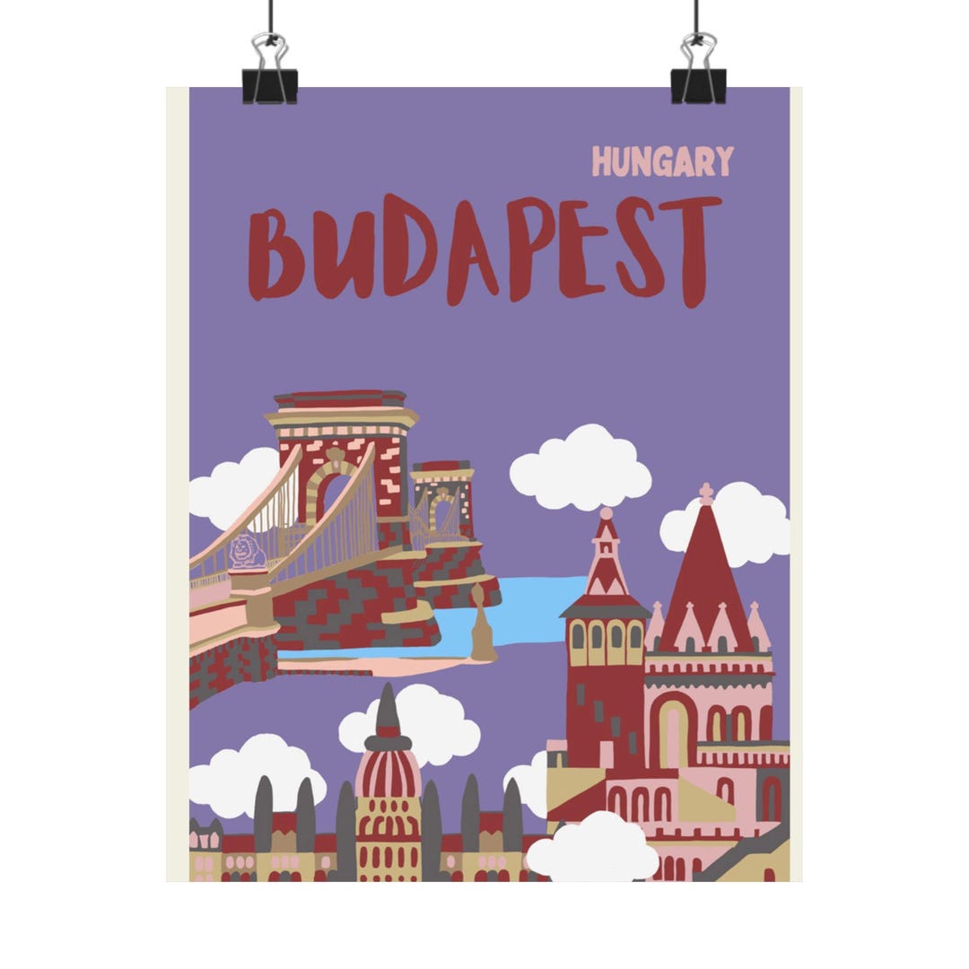 Vertical Budapest Matte Poster, Hungarian Cityscape Wall Art, Europe ...